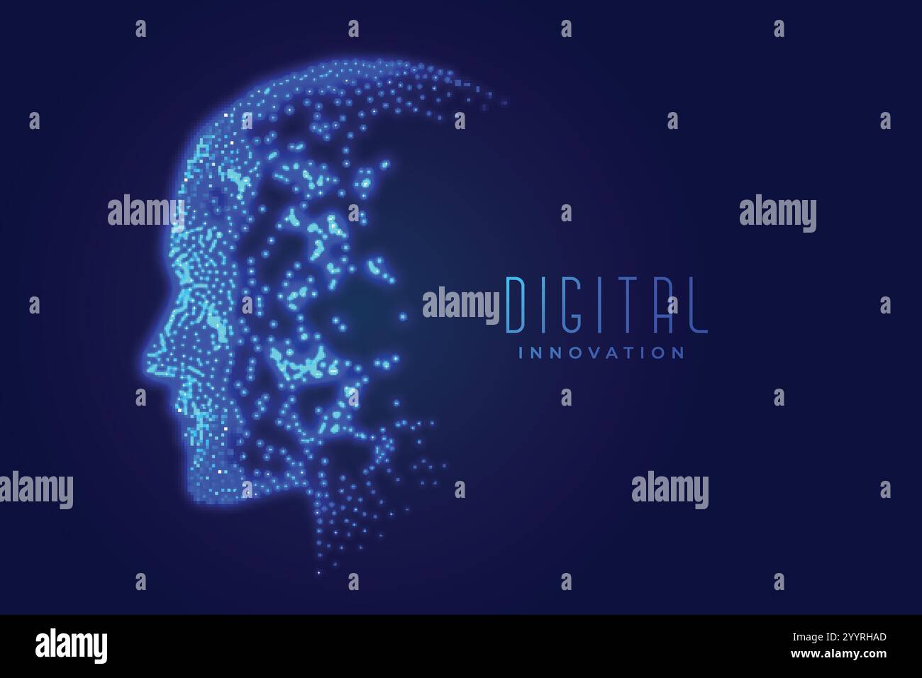 technology digital face artificial intelligence concept Stock Vector ...