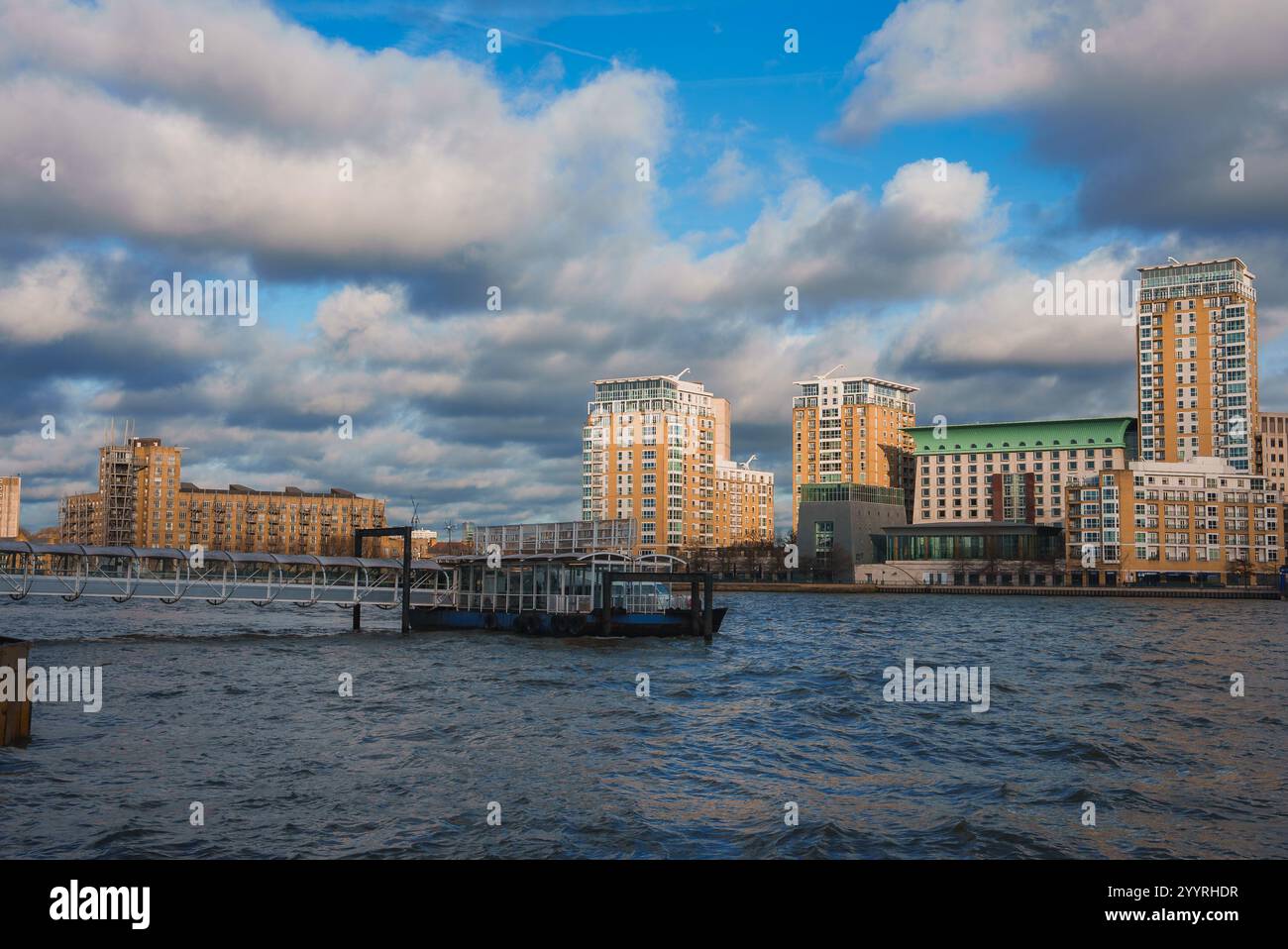 River Thames Waterfront with Modern High Rise Buildings in London Stock ...
