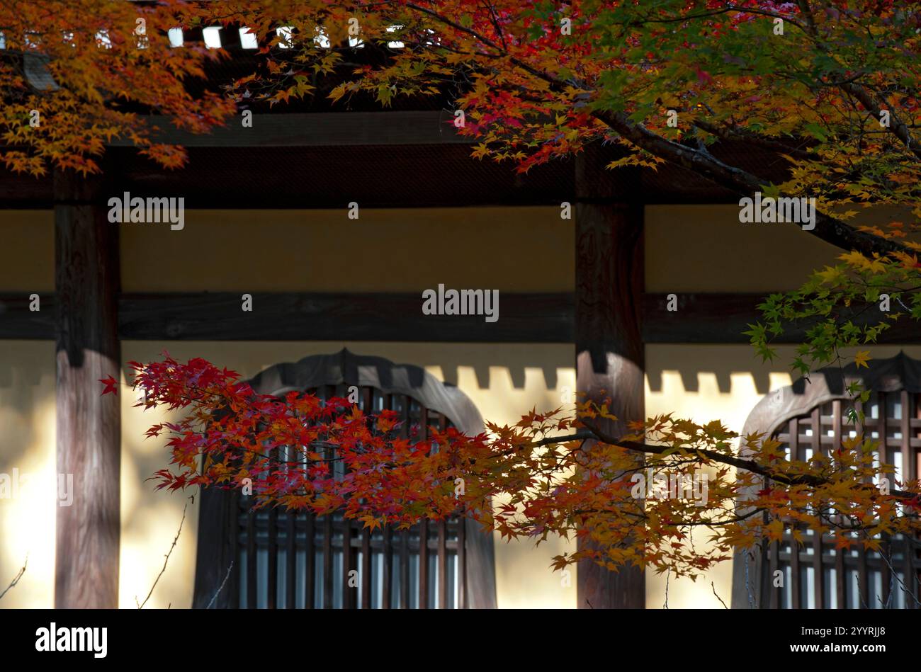 Beautiful autumn colors grace the historic architecture of Nanzenji ...