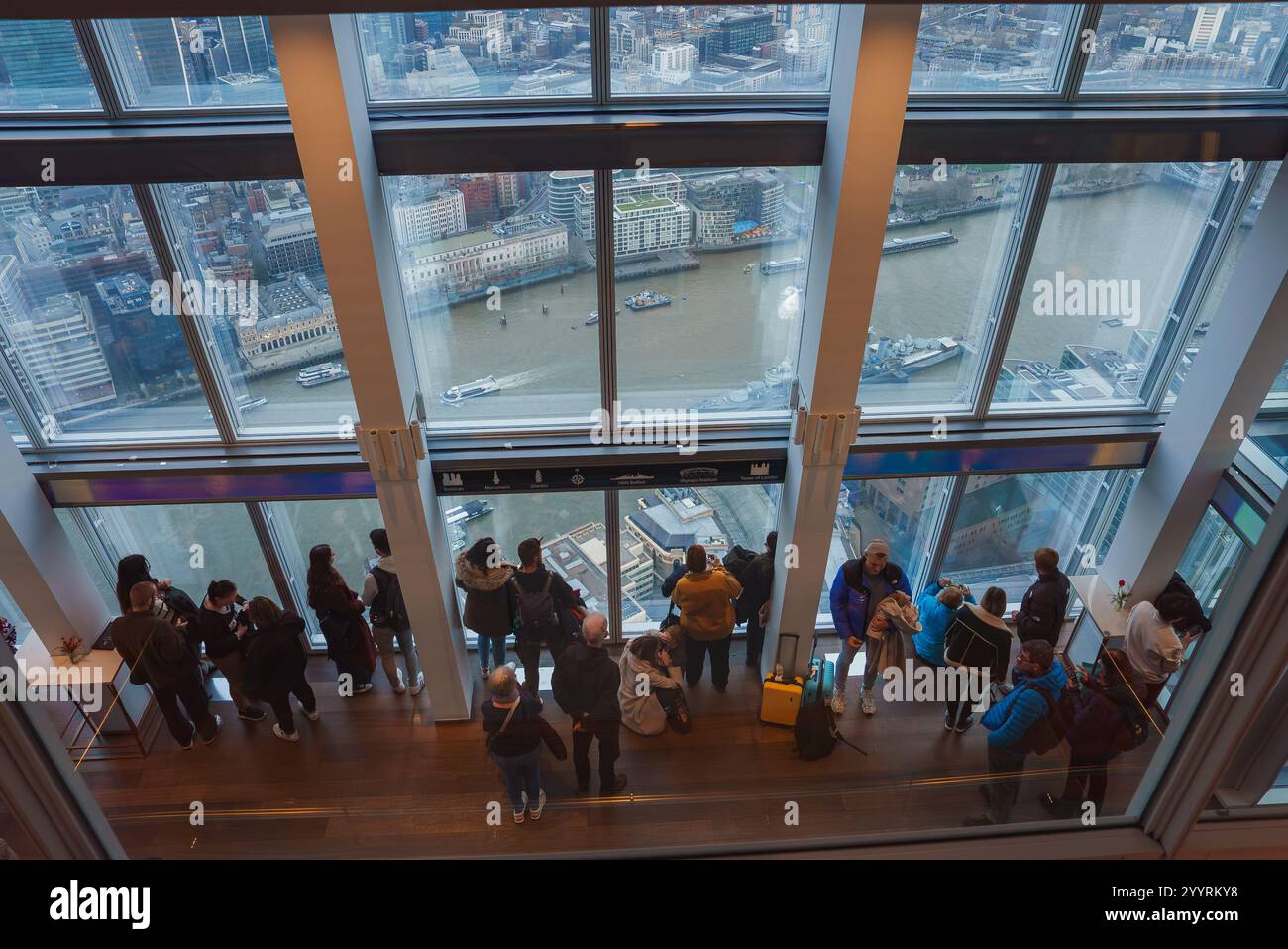 View from The Shard Observation Deck Overlooking River Thames Stock ...