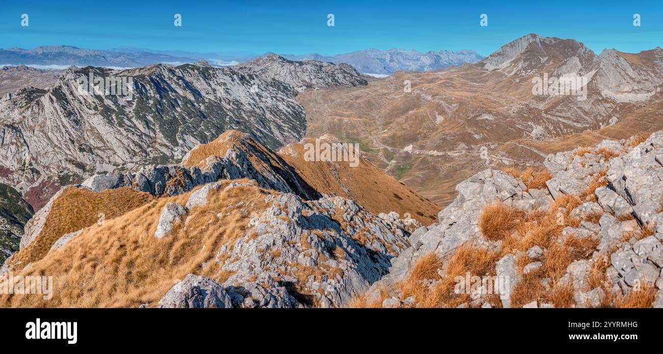 Breathtaking vista from high peak, showcasing stunning mountain ranges ...