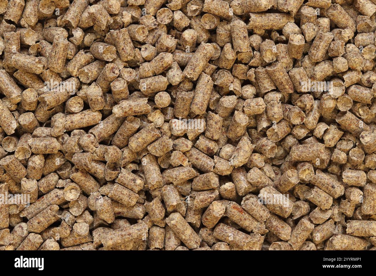 Wood filler for cat toilet, top view. Hygienic filler for pets. Pressed ...
