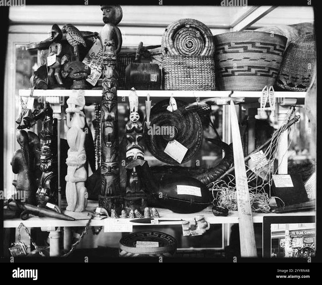 Display of Indian and Eskimo artifacts in Alaska Building, Alaska-Yukon ...