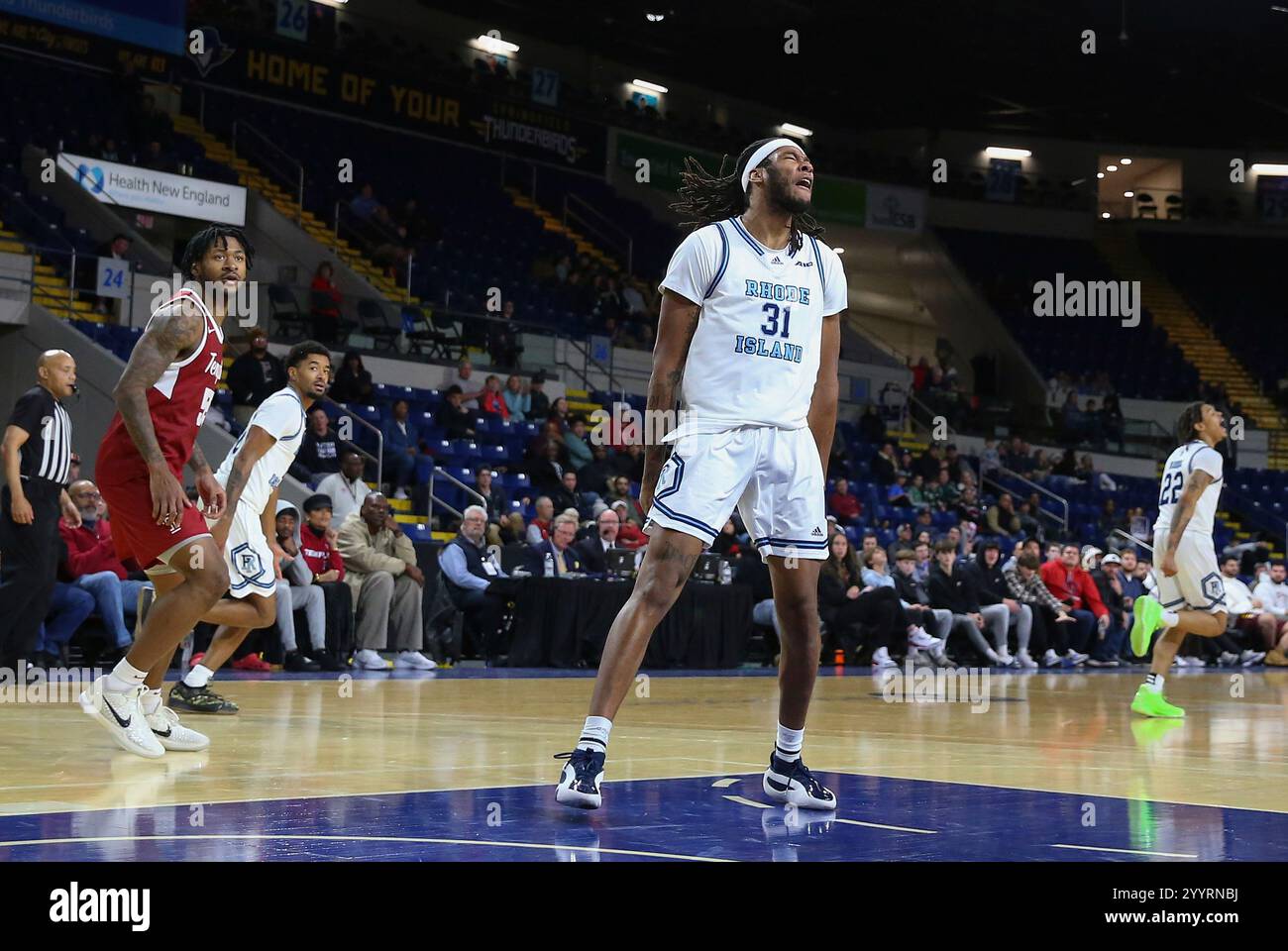 SPRINGFIELD, MA - DECEMBER 21: Rhode Island Rams center Javonte Brown ...