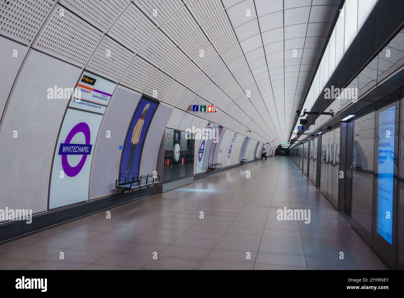 Whitechapel Station's Modern Design with Iconic Purple Roundel Stock ...