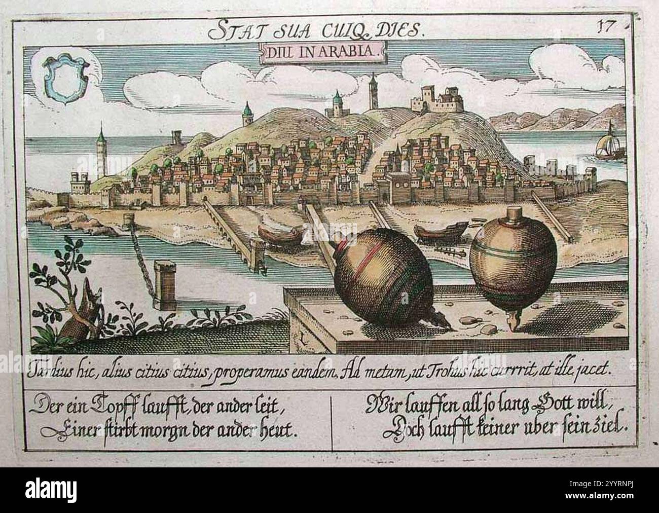 Diu in Arabia,'' from the 'Sciographia Cosmica' by Daniel Meisner and ...