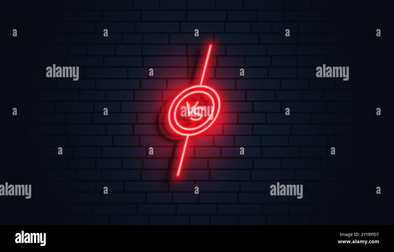 neon style versus vs banner design Stock Vector Image & Art - Alamy