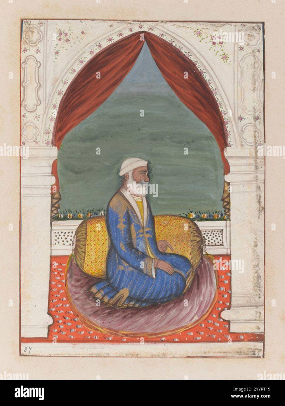 Diwan Ajodia Pershad. Watercolour by a Company artist, Punjab, ca.1865 ...