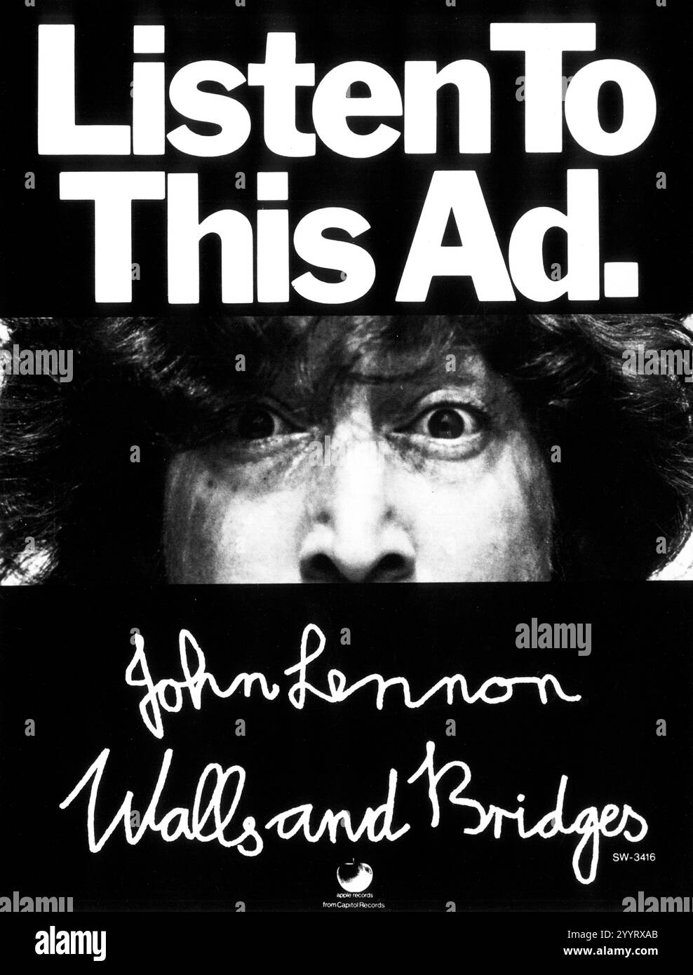 1974 Walls and Bridges John Lennon album poster promo - Listen to this ...