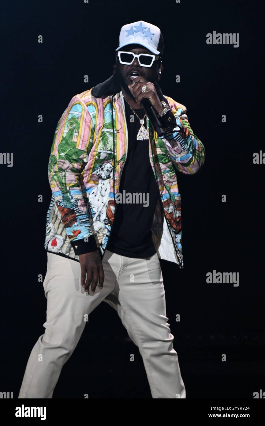 Miami, FL, USA. 21st Dec, 2024. T-Pain performs during The iHeartRadio ...