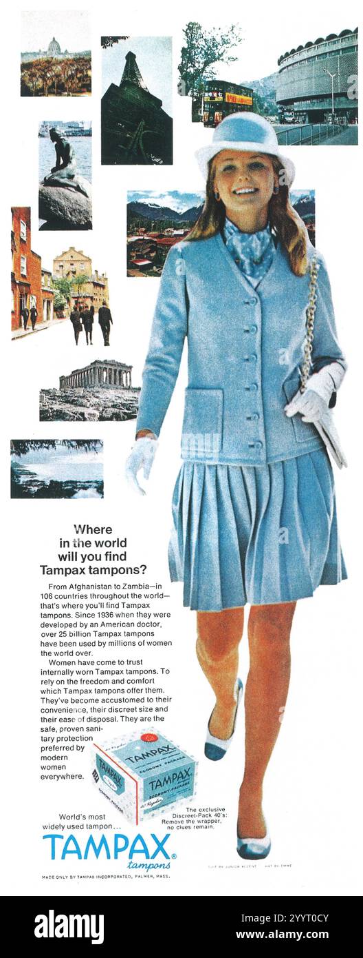 Vintage magazine advert tampax hi-res stock photography and images - Alamy