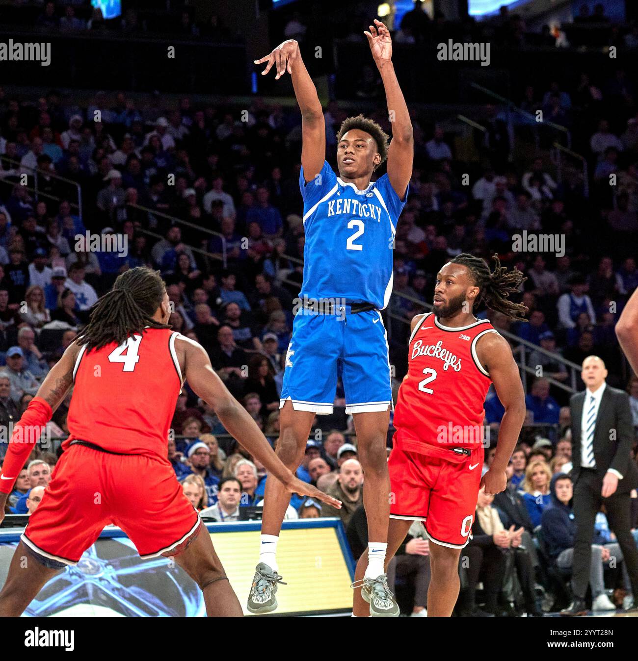 New York, United States. 21st Dec, 2024. Kentucky Wildcats guard Jaxson ...