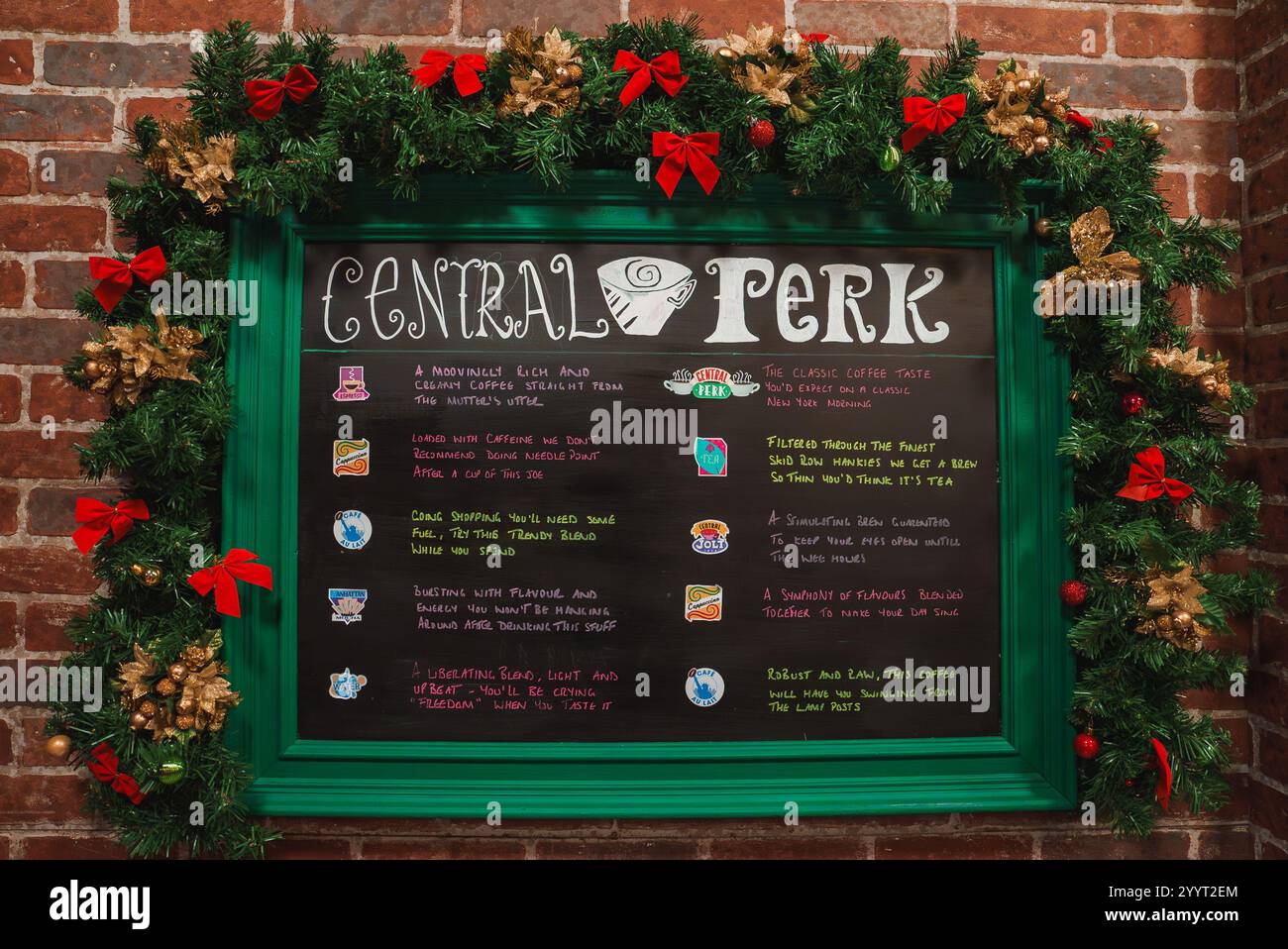 Decorative Chalkboard Menu at Central Perk Themed Experience in London ...