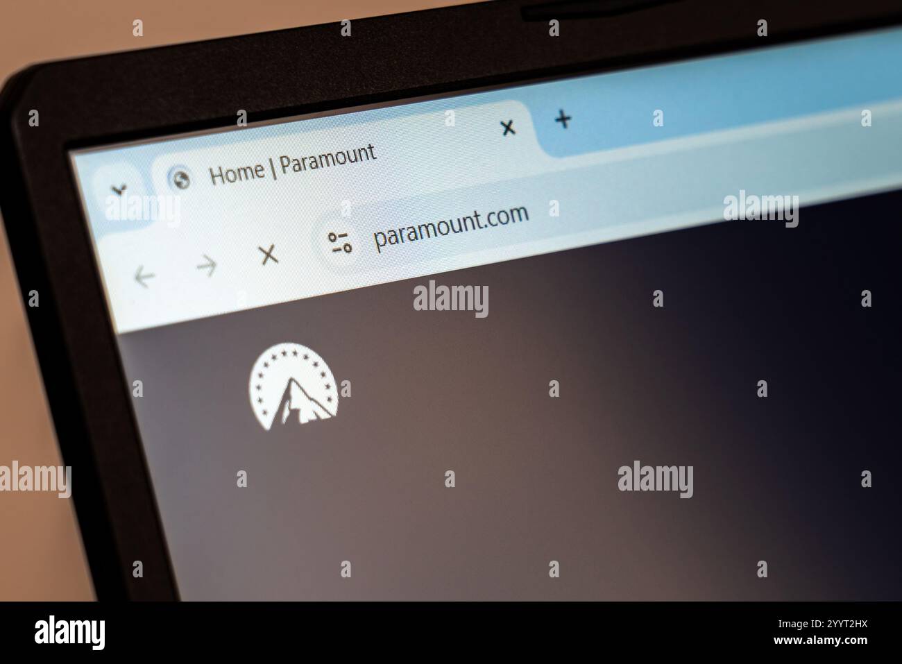 New York, USA - December 21, 2024: Paramount website homepage displayed on laptop screen with ...