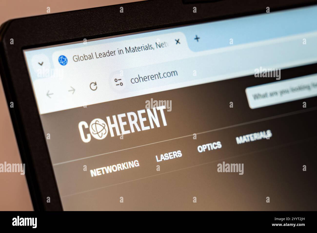 New York, USA - December 21, 2024: Coherent website homepage displayed ...