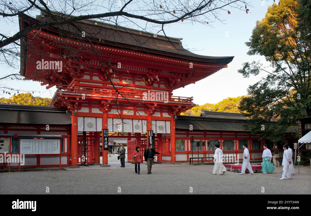 Romon Gate at one of the oldest shrines in Japan, Shimogamo Jinja is a UNESCO World Heritage ...