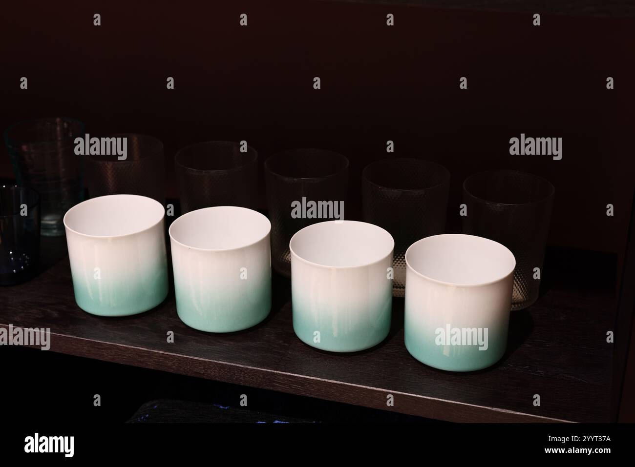 A Set of Elegant Gradient Mugs Captivatingly Displayed on a Beautiful ...