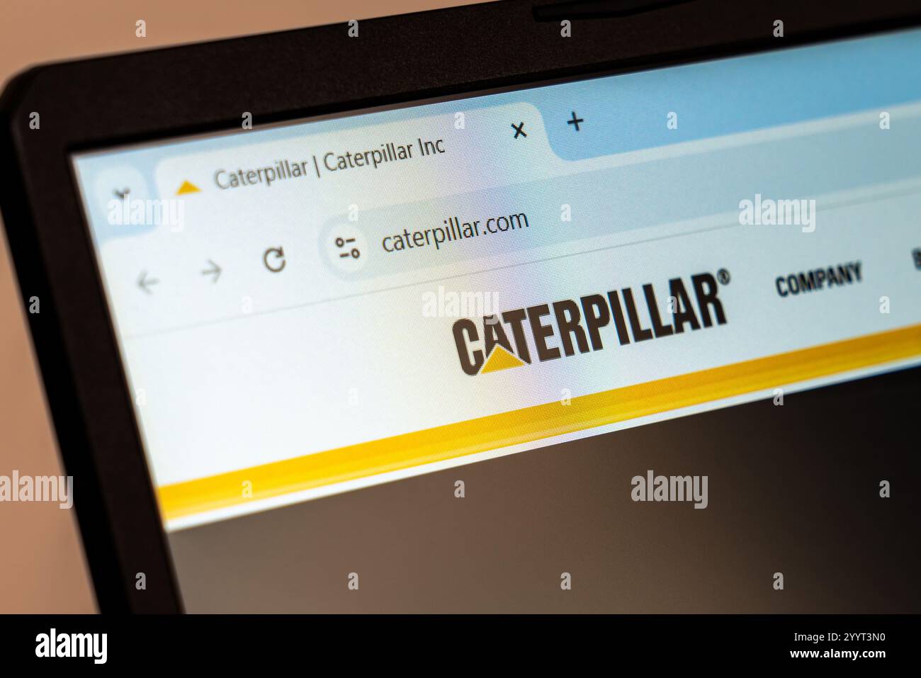 New York, USA - December 21, 2024: Caterpillar website homepage ...