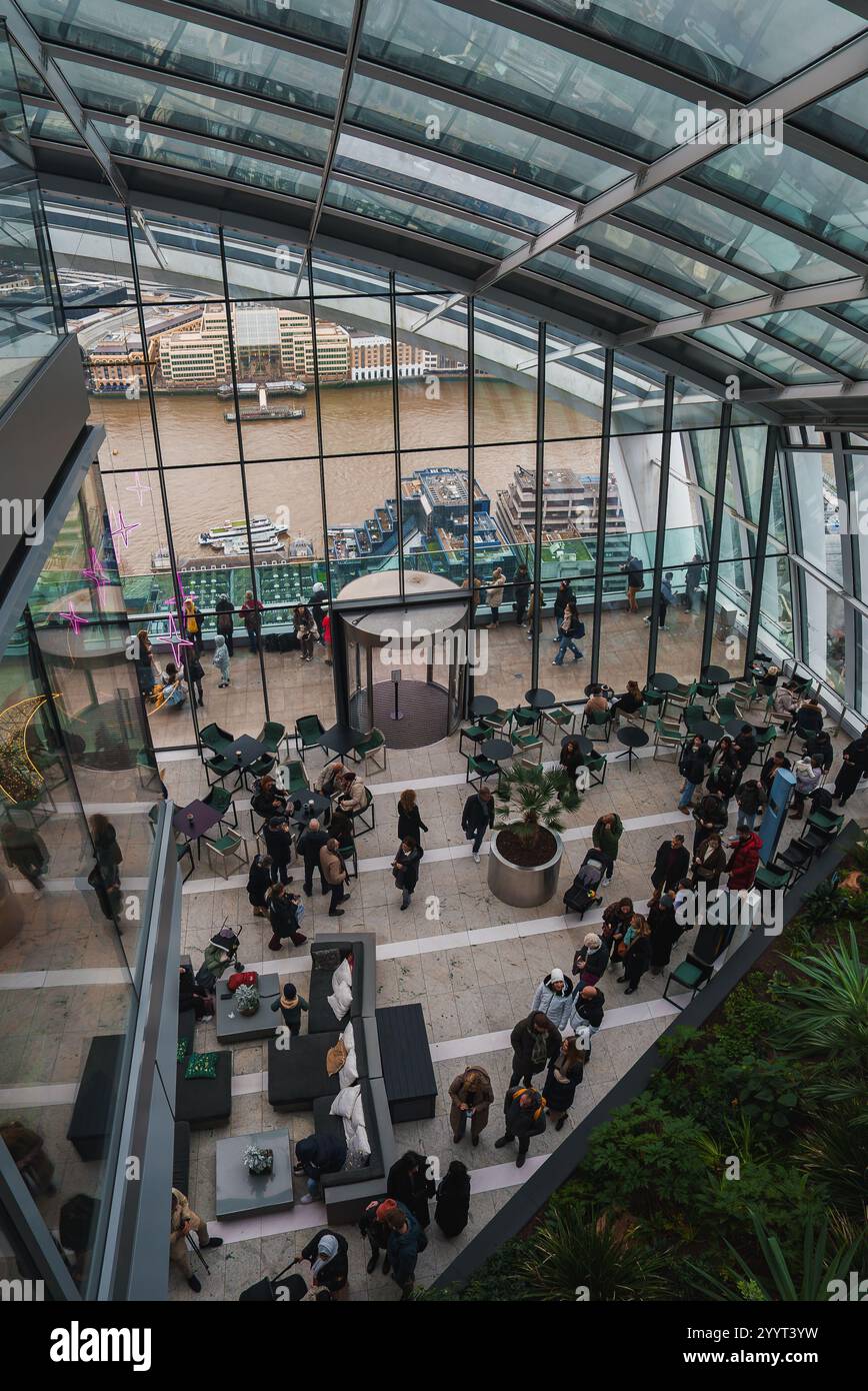 Interior View of Sky Garden in London with River Thames Background ...