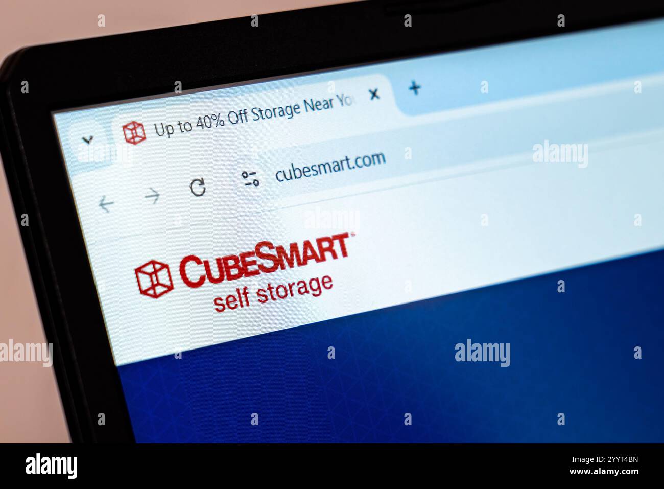 New York, USA - December 21, 2024: CubeSmart website homepage displayed ...