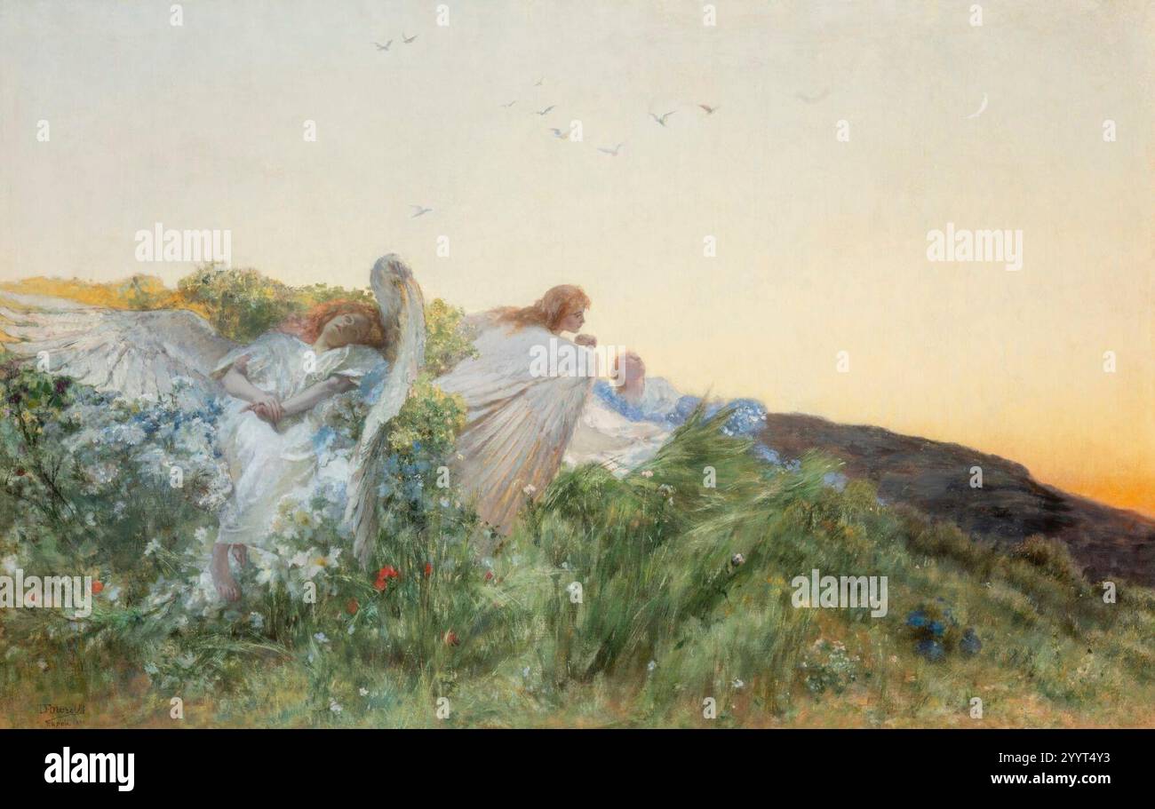 Domenico Morelli - L'amore degli angeli (1892 Stock Photo - Alamy