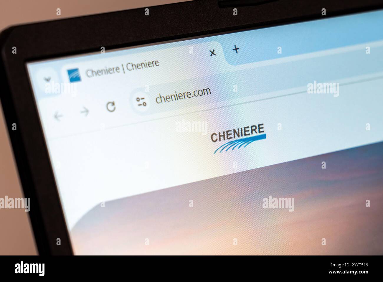 New York, USA - December 21, 2024: Cheniere Energy website homepage ...