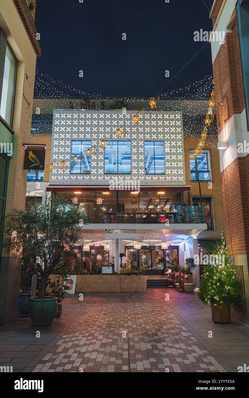 Festive London Building with Illuminated Crosses and Christmas Decor ...