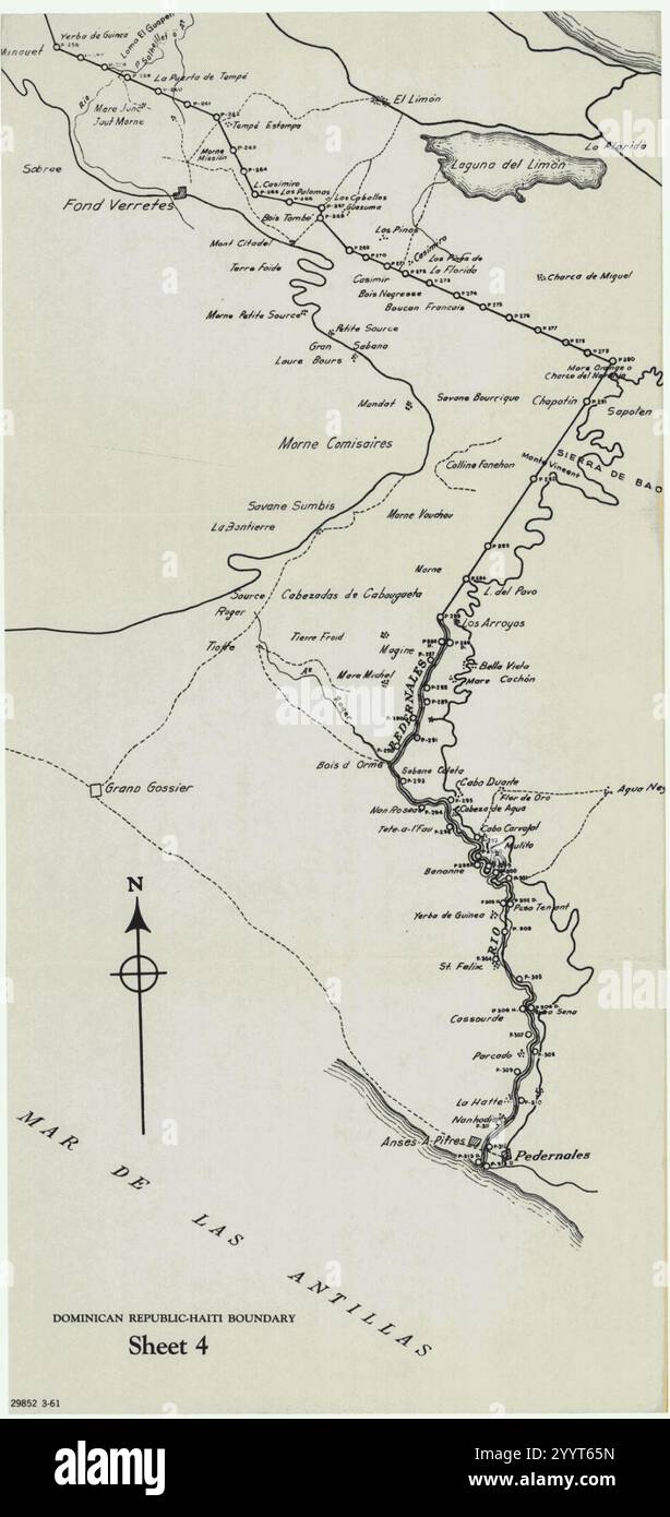 Dominican Republic - Haiti border map part 4 Stock Photo - Alamy