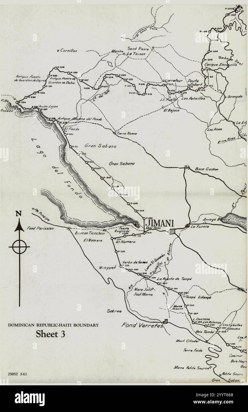 Dominican Republic - Haiti border map part 3 Stock Photo - Alamy
