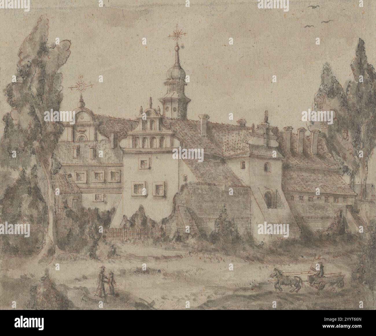 Dominican nuns convent in Piotrkow 1800 Stock Photo - Alamy