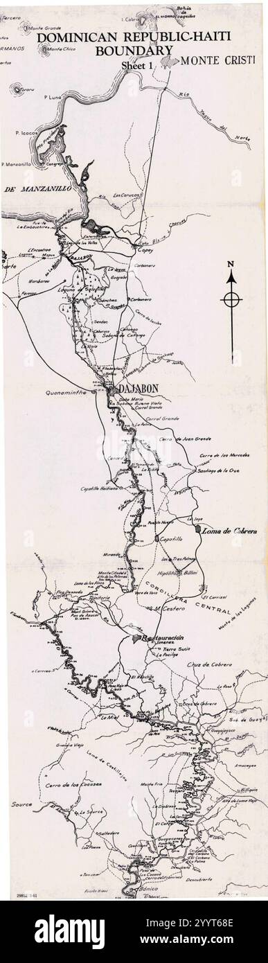 Dominican Republic - Haiti border map part 1 Stock Photo - Alamy