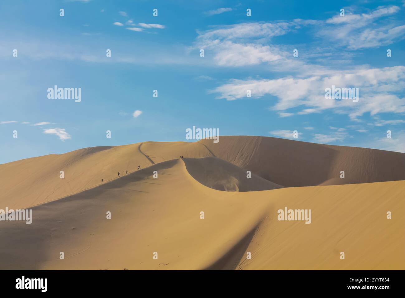 Huacachina oasis among the sand dunes dry desert in Peru. Peruvian ...