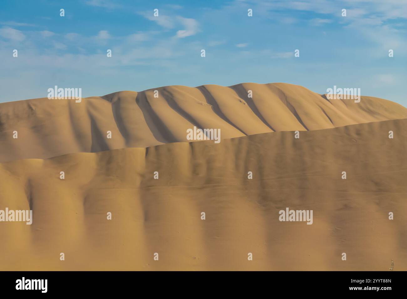 Huacachina oasis among the sand dunes dry desert in Peru. Peruvian ...