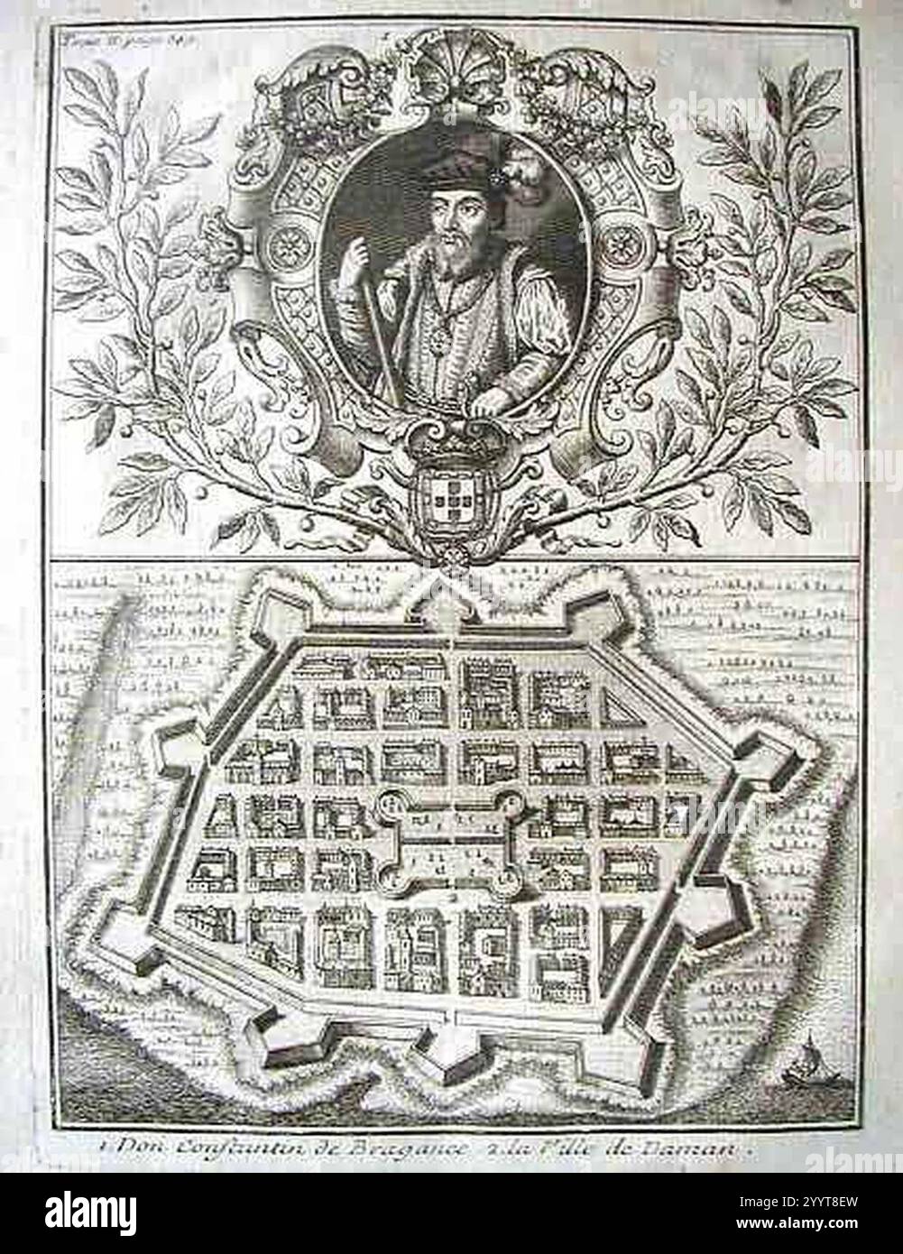 Don Constantin de Bragance and the City of Daman, a copperplate ...