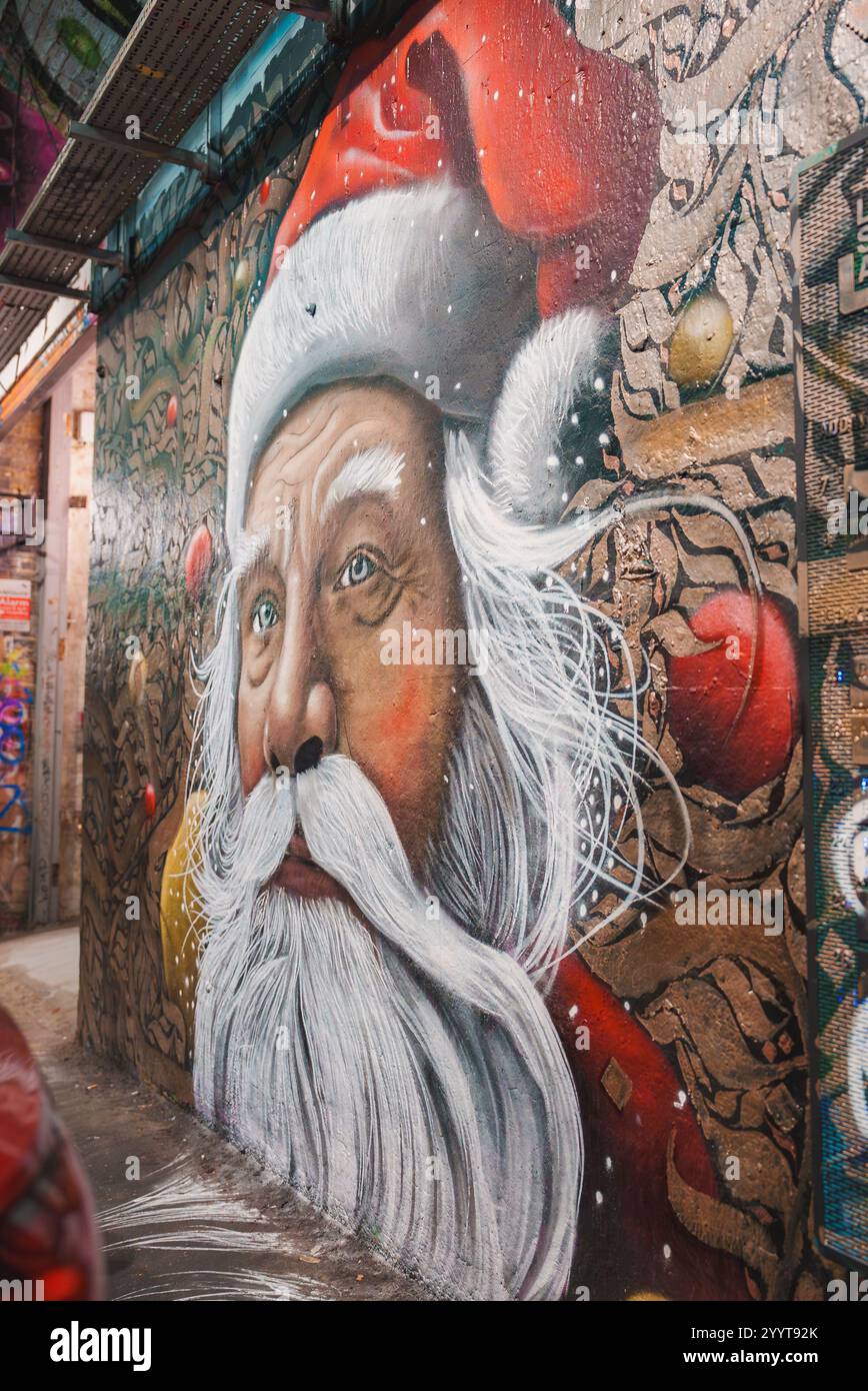 Vibrant Santa Claus Mural in London's Urban Street Art Scene Stock ...
