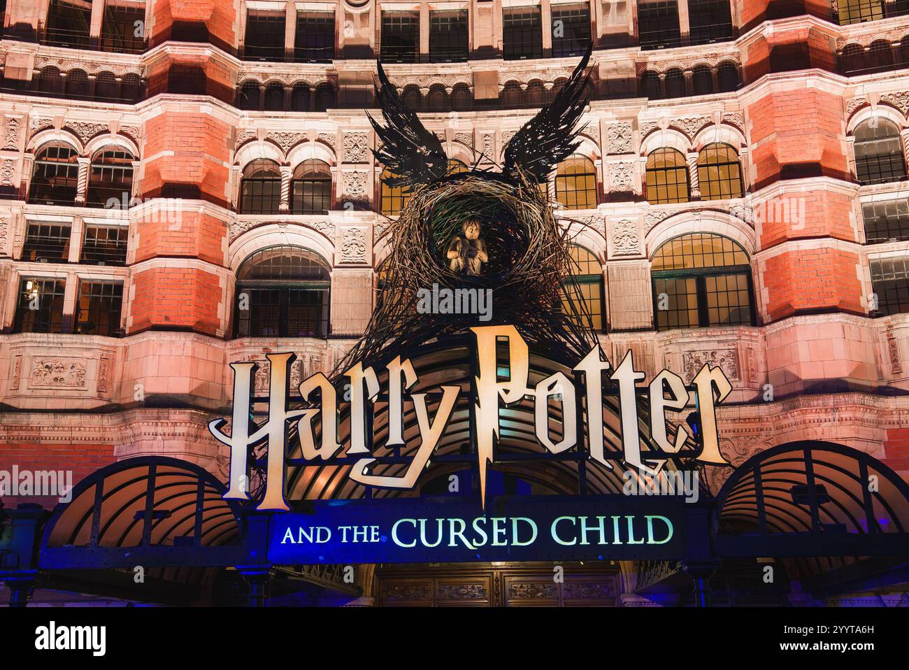 Palace Theatre Entrance with Harry Potter Signage in London Stock Photo ...