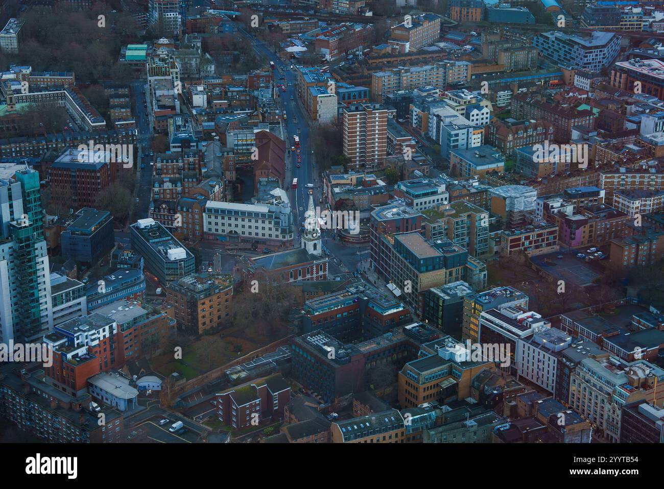 Aerial View of London's Urban Landscape with Church Spire Stock Photo ...