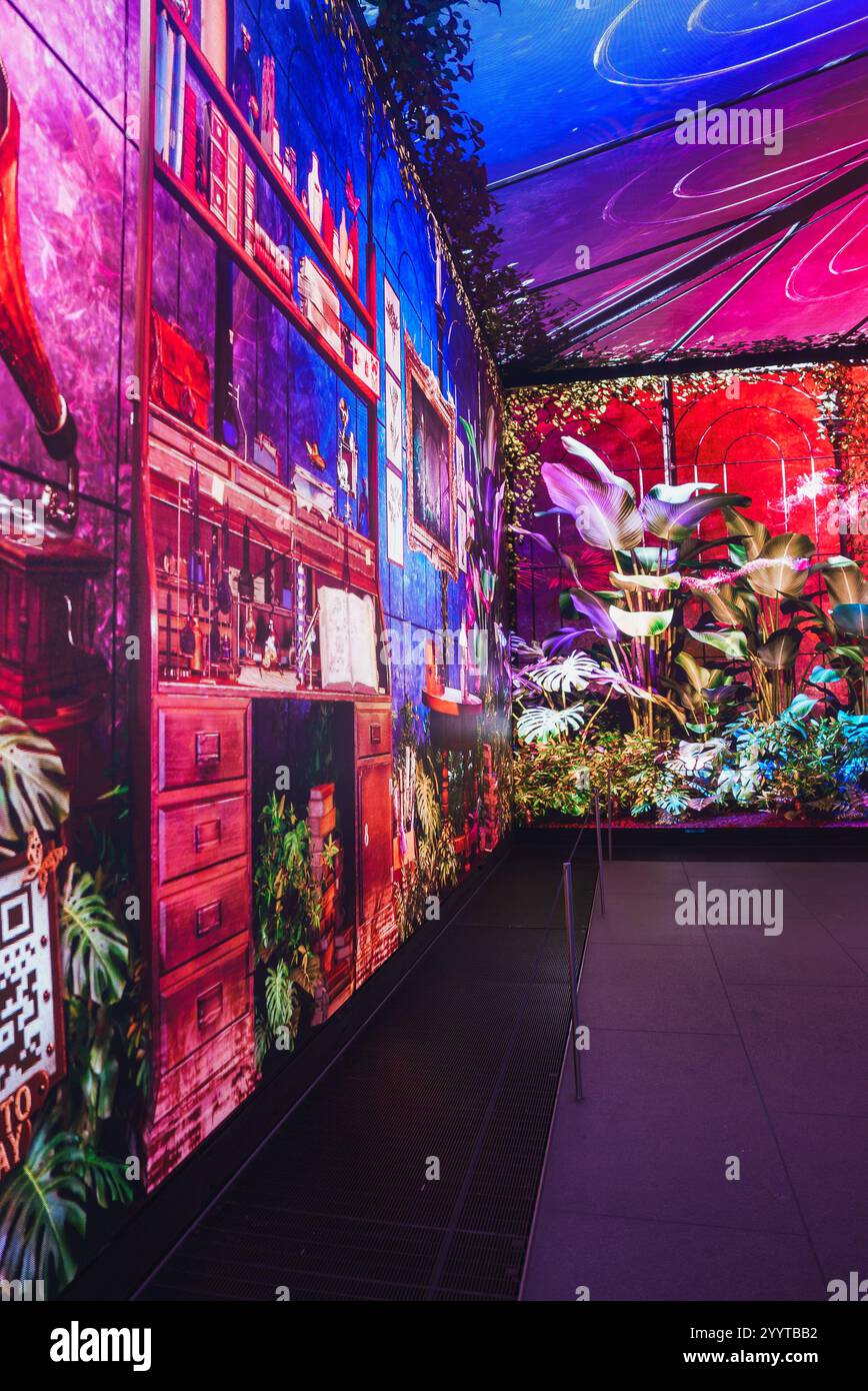 Vibrant Indoor Installation with Digital Projections in London Stock ...