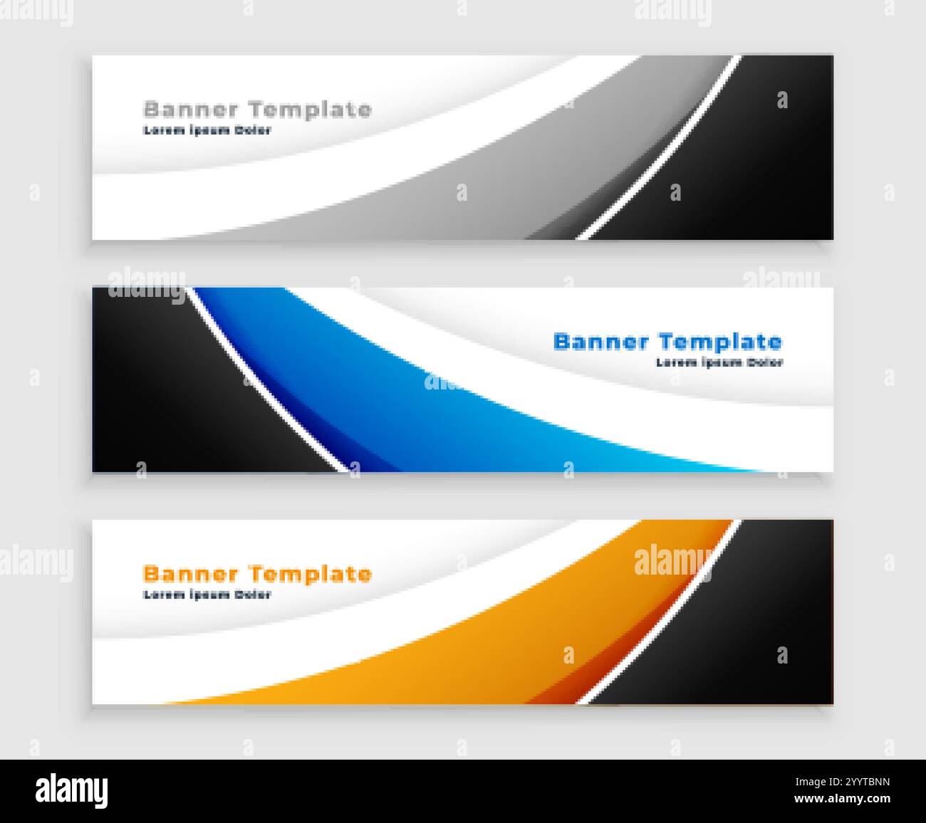 modern web wave banner set in three colors Stock Vector Image & Art - Alamy