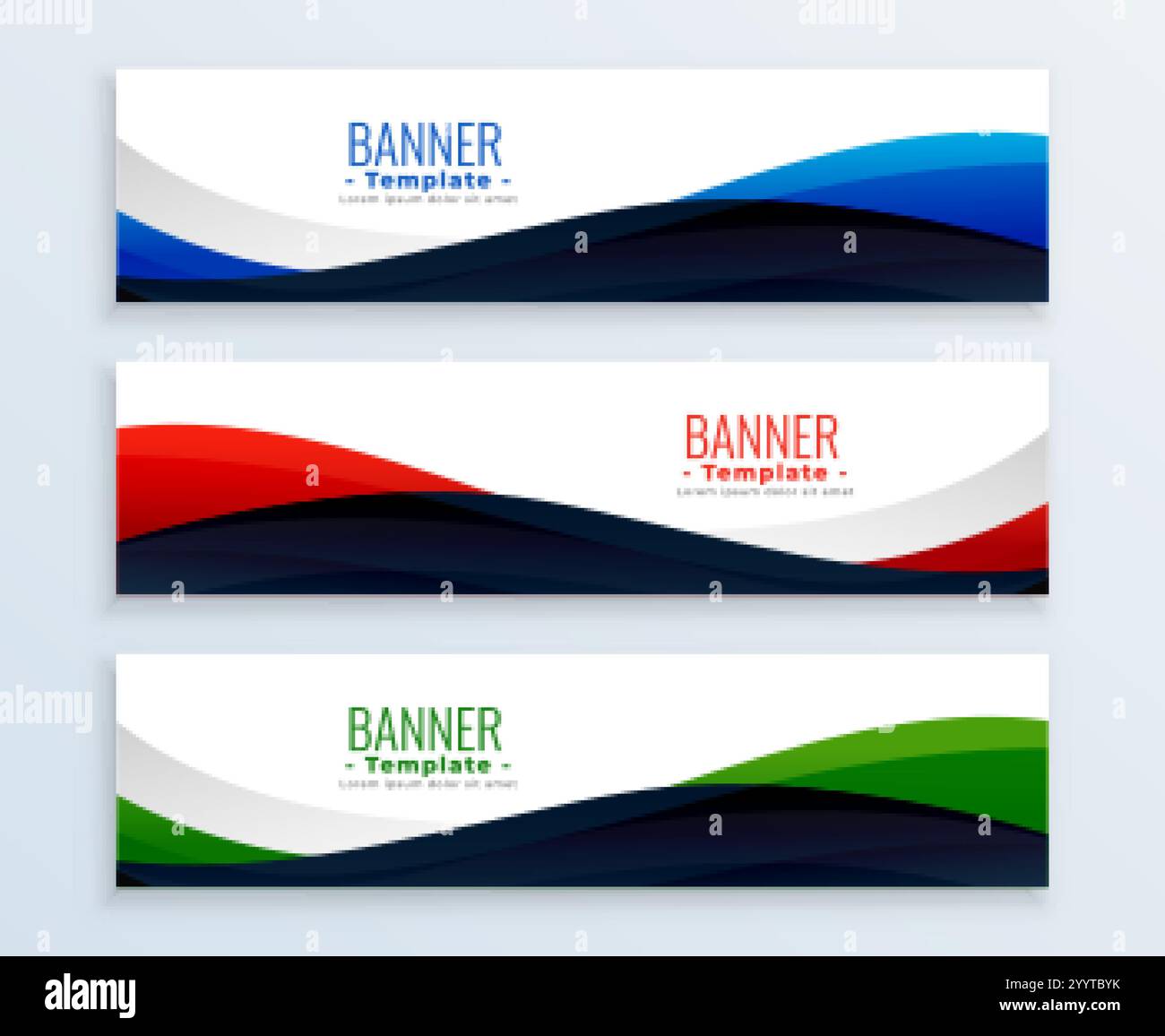 wavy web business banners headers set Stock Vector Image & Art - Alamy