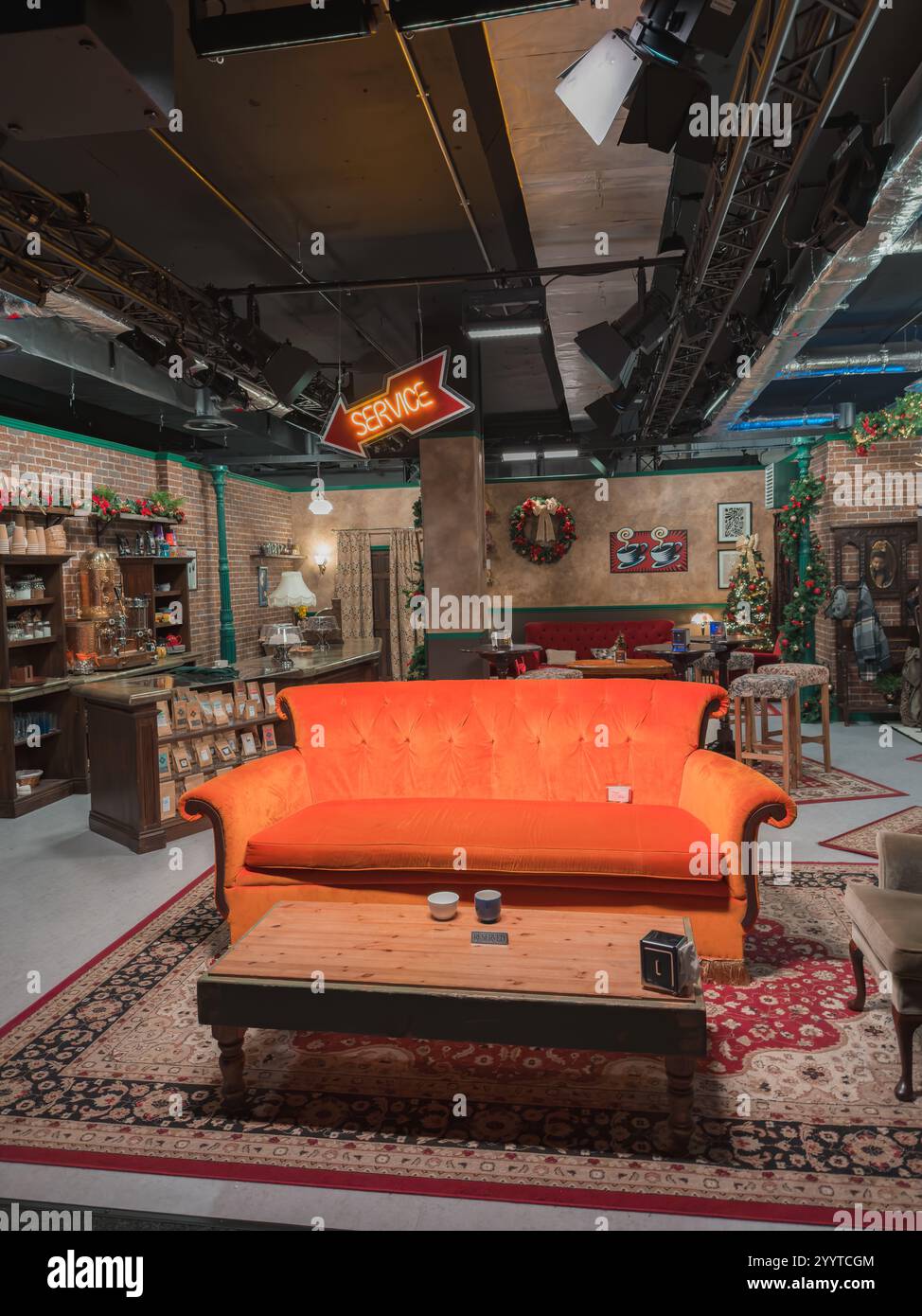 Replica of Central Perk Cafe with Holiday Decor in London Stock Photo ...