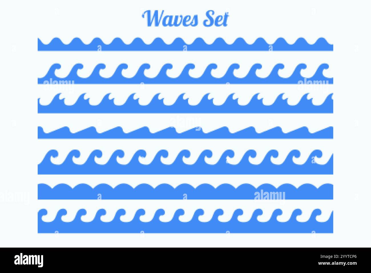 sea waves pattern borders set of seven Stock Vector Image & Art - Alamy
