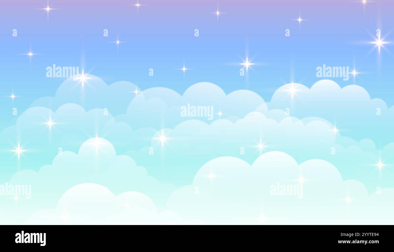 dreamy magical clouds background with stars Stock Vector Image & Art ...