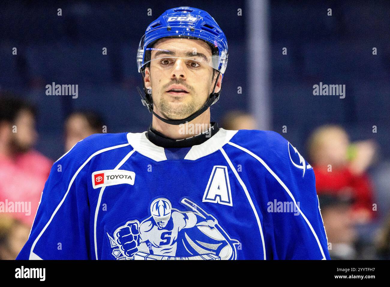 December 18th 2024: Syracuse Crunch forward Gabriel Fortier (9) skates ...