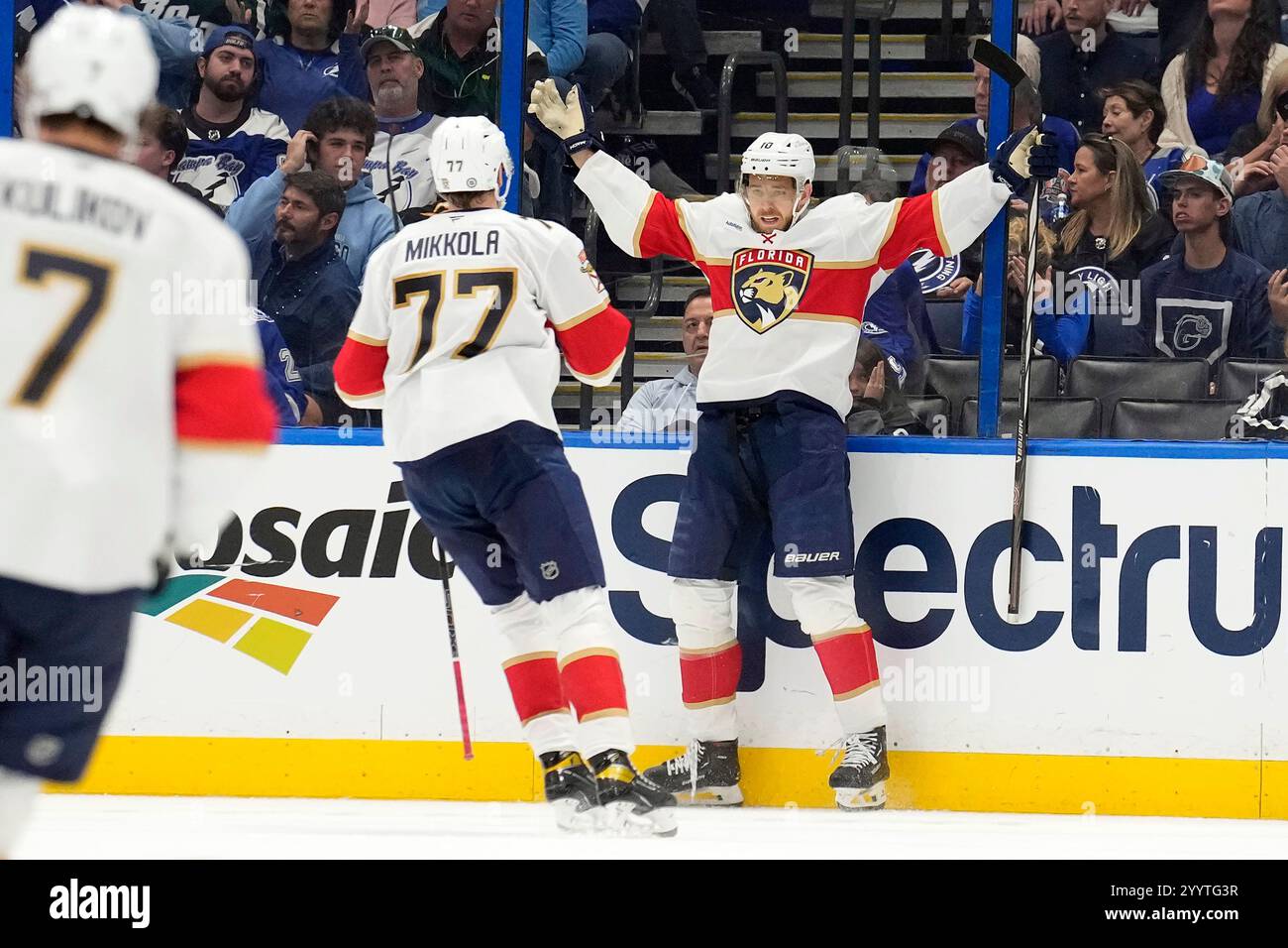Florida Panthers left wing A.J. Greer (10) celebrates after his goal ...