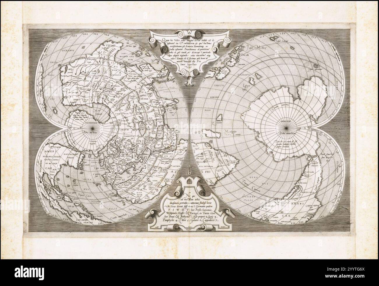 Double cordiform map of the World, by Antonio Salamanca Stock Photo - Alamy