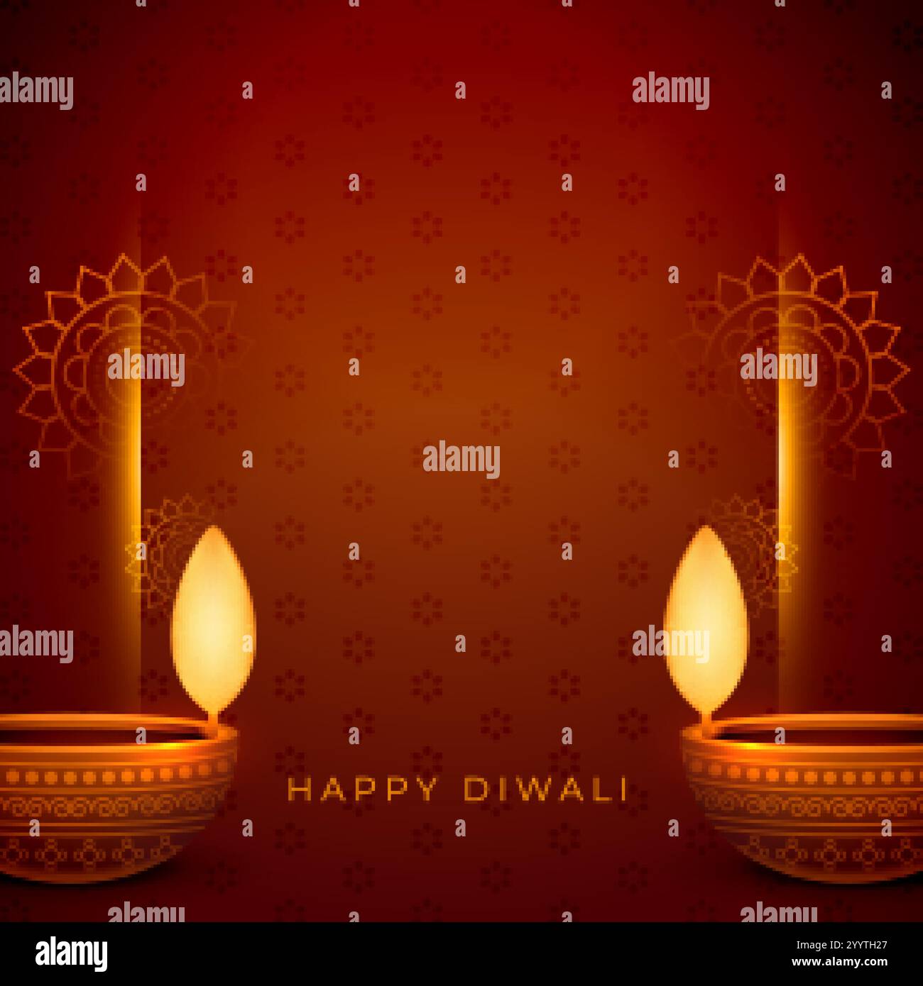 realistic deepavali card design with text space Stock Vector Image ...