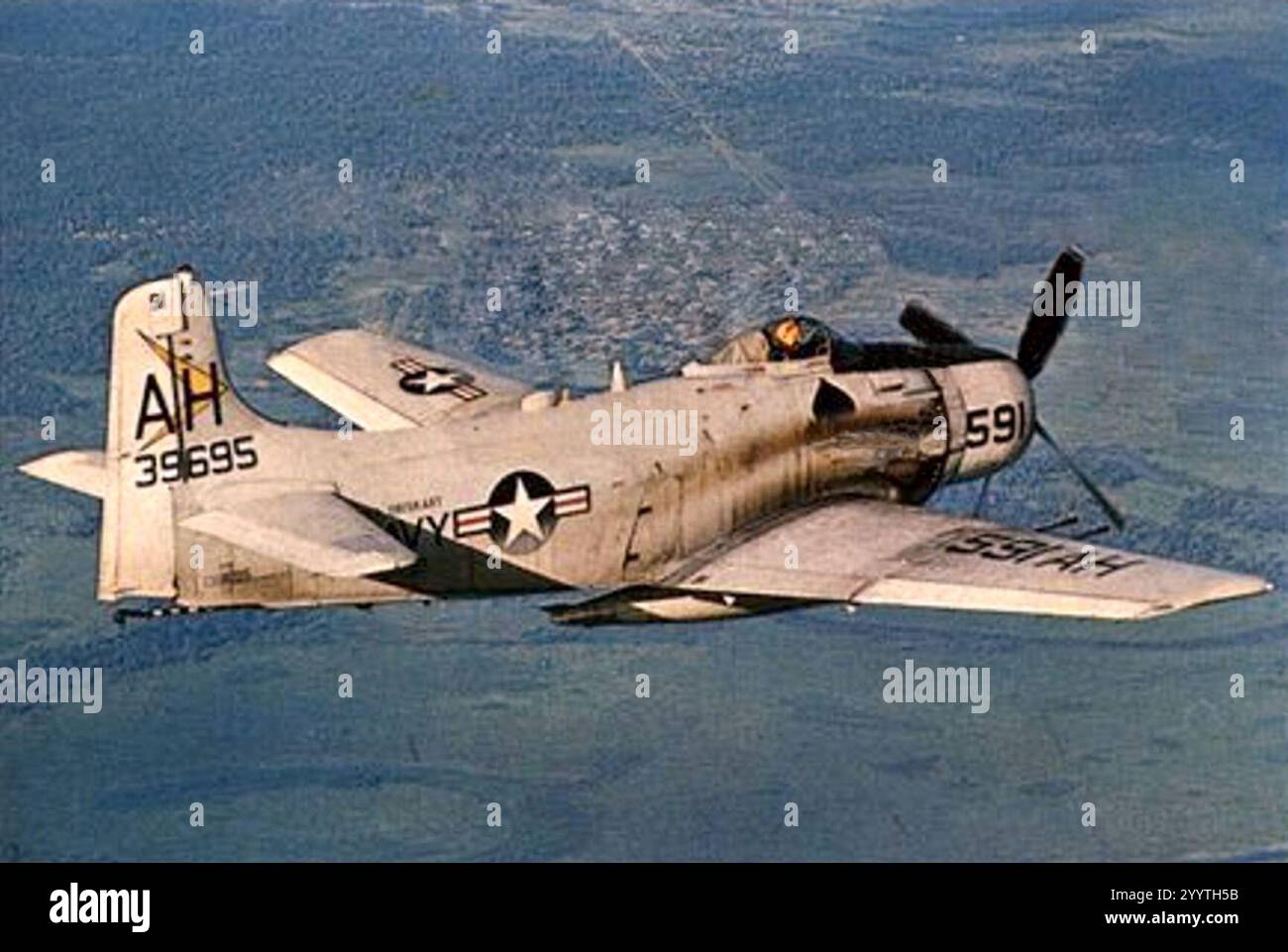 Douglas A-1H Skyraider of VA-152 in flight, in 1965 Stock Photo - Alamy