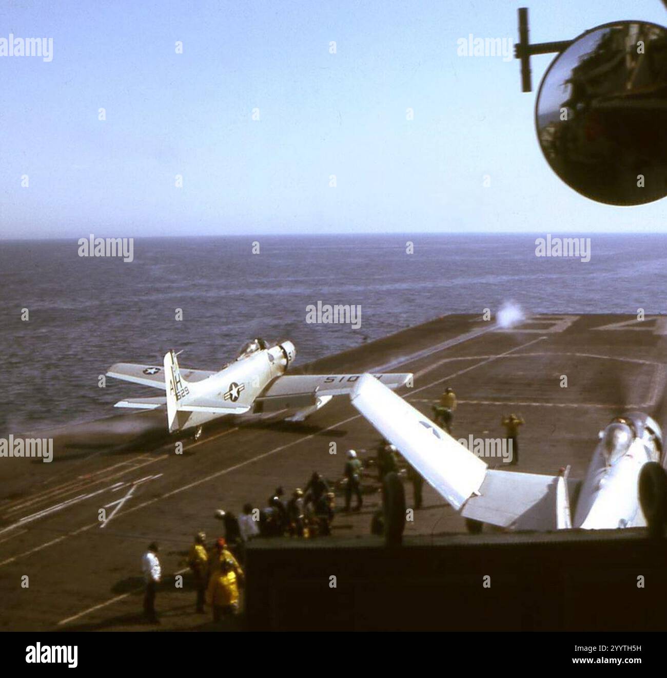 Douglas A-1H Skyraider of VA-152 is launched from USS Oriskany (CVA-34 ...