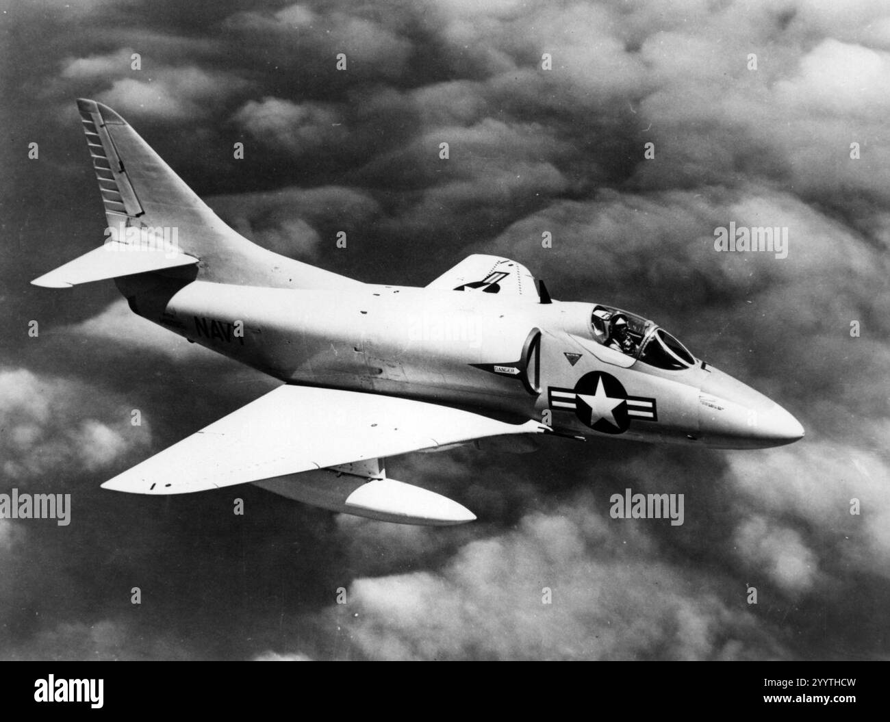 Douglas A-4B Skyhawk in flight on 10 September 1957 (L01-02.03.03 Stock ...
